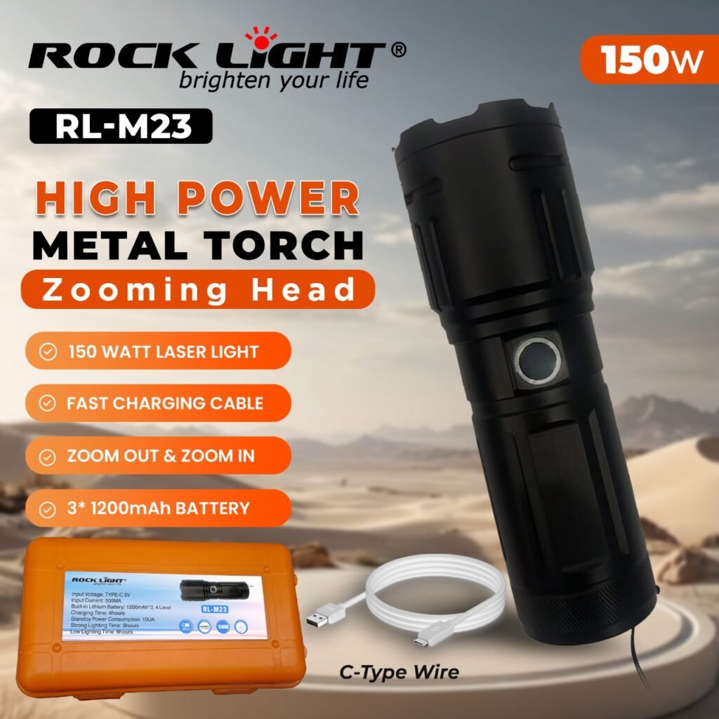 Military-Grade Metal Rechargeable Torch Light for Heavy Use