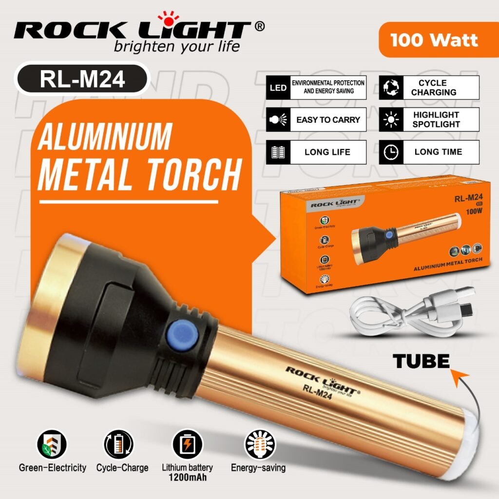 Compact Rechargeable Metal Torch for Travel & Night Work