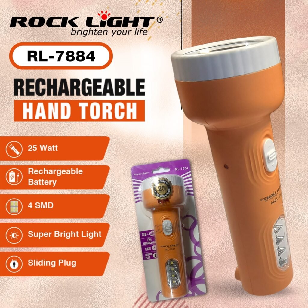 RL-7884 – Sturdy Rechargeable Hand Torch for Emergency Use